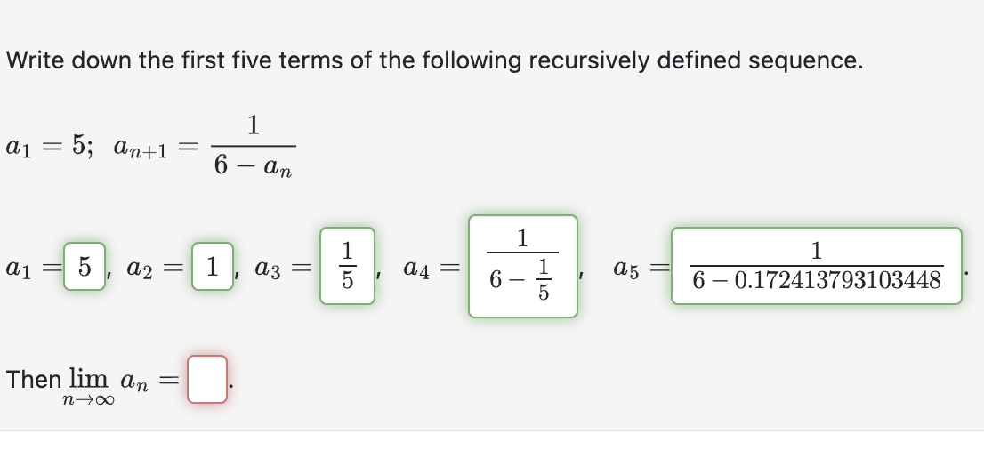 Solved Write down the first five terms of the following | Chegg.com