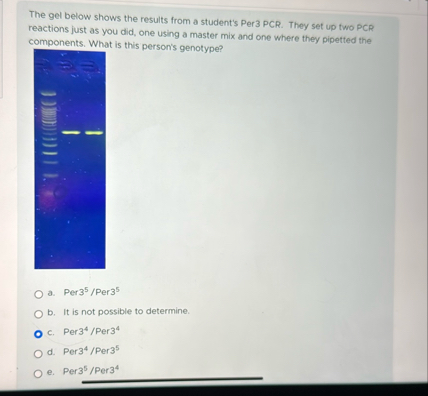 Solved The gel below shows the results from a student's Per | Chegg.com