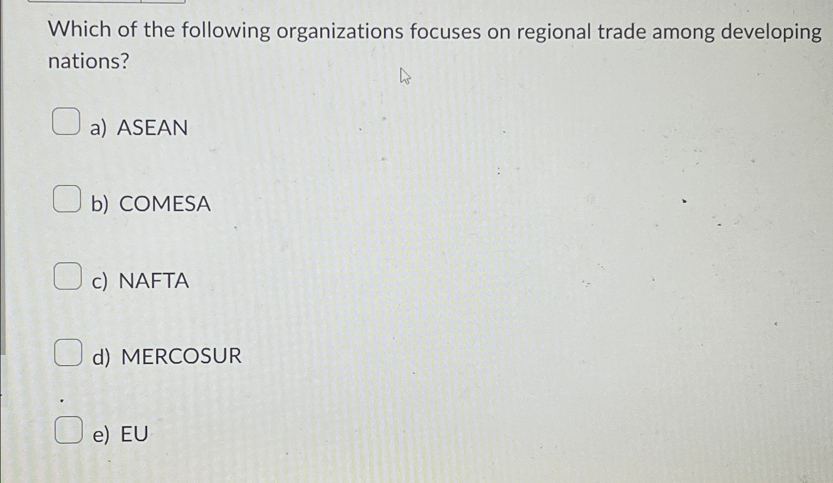 Solved Which of the following organizations focuses on | Chegg.com