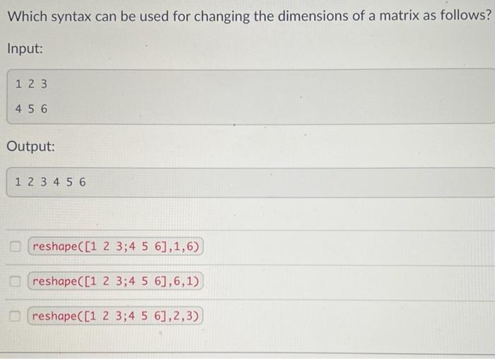 Solved Which syntax can be used for changing the dimensions | Chegg.com