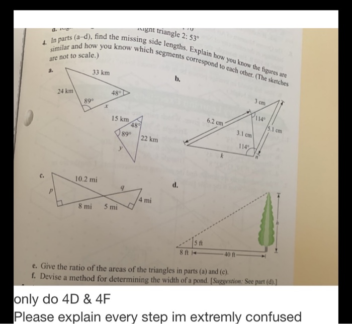Solved synt triangle 2: 53 find the missing side lengths, | Chegg.com