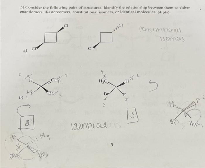Solved CH₂ 5) Consider the following pairs of structures. | Chegg.com