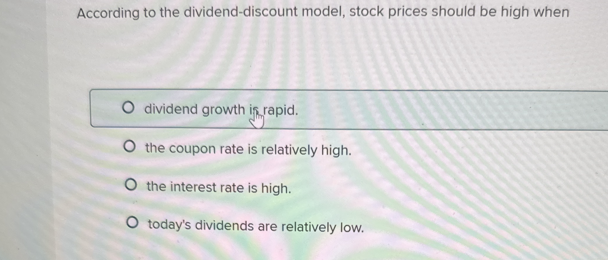 According to the dividend-discount model, stock | Chegg.com