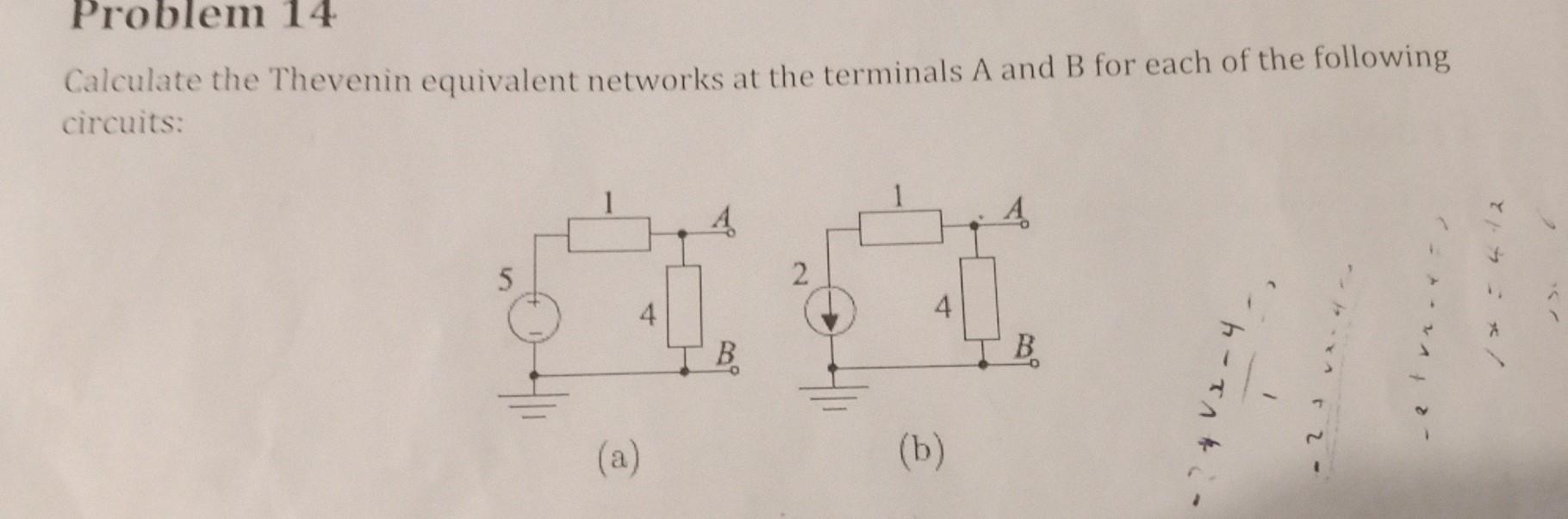 Solved Calculate the Thevenin equivalent networks at the | Chegg.com