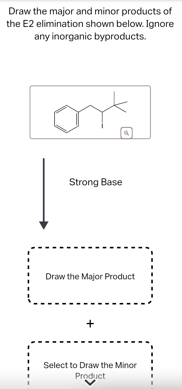 Solved Draw the major and minor products of the E2 | Chegg.com