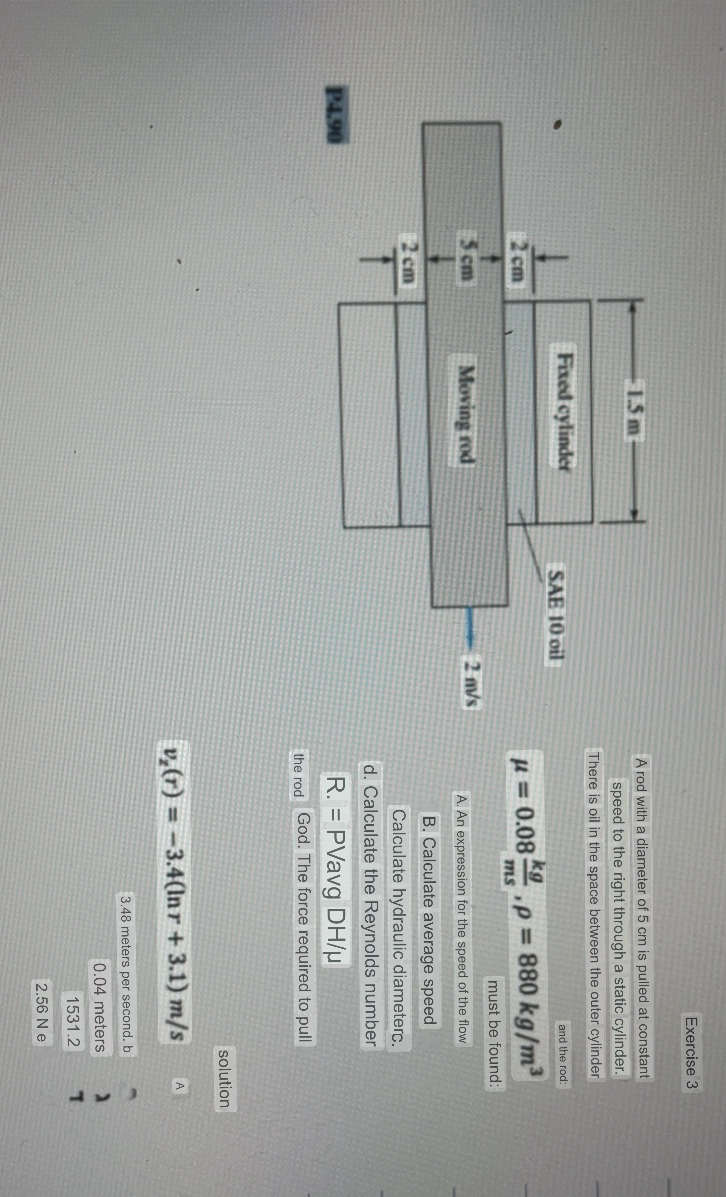 Solved Exercise 3A rod with a diameter of 5 ﻿cm is pulled at | Chegg.com