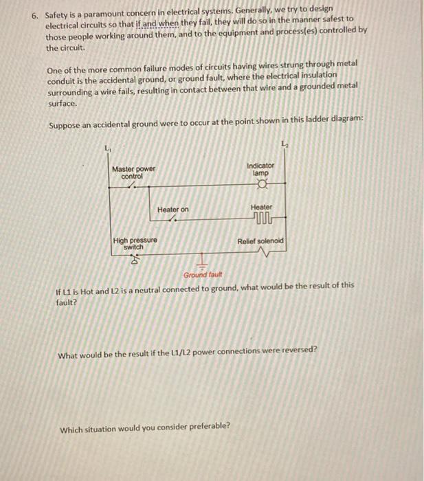 Solved 6. Safety is a paramount concern in electrical | Chegg.com
