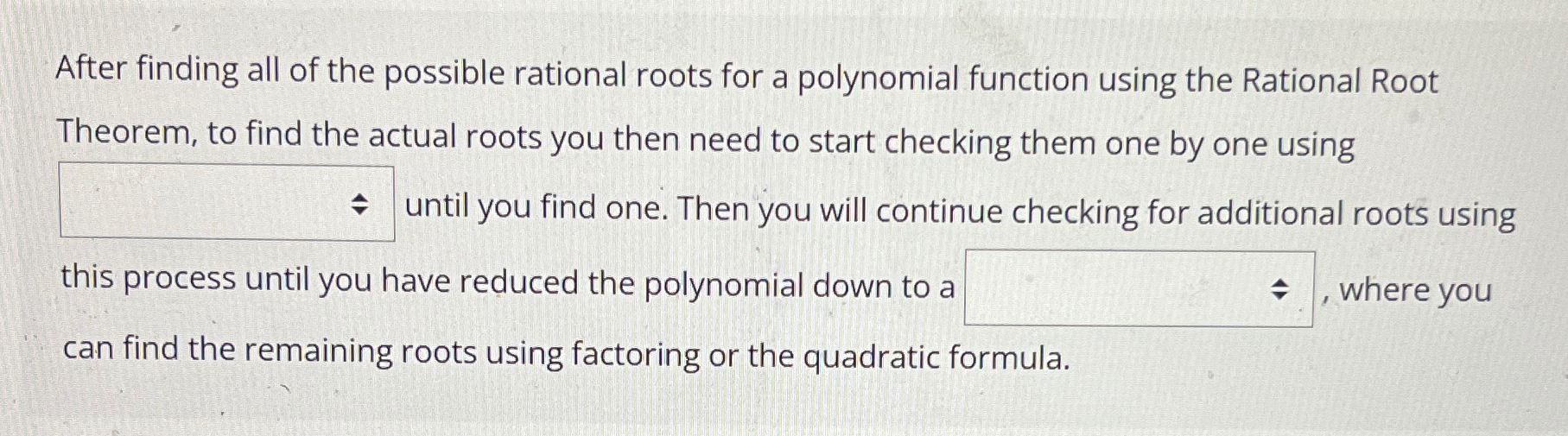 Solved After finding all of the possible rational roots for | Chegg.com