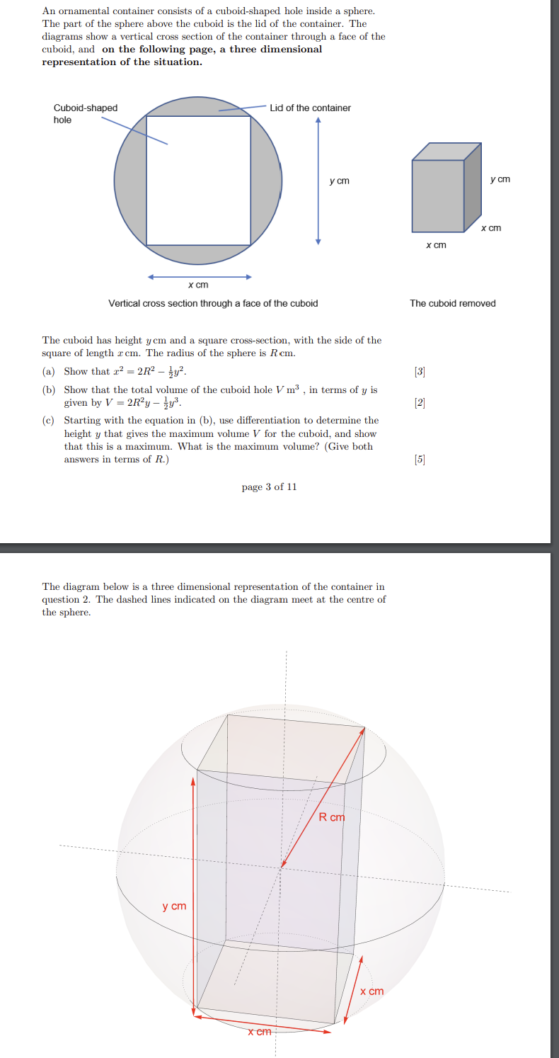 Solved An ornamental container consists of a cuboid-shaped | Chegg.com