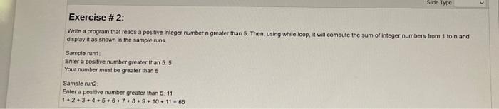 Solved Exercise \# 2: Wrie a program that reads a positive | Chegg.com