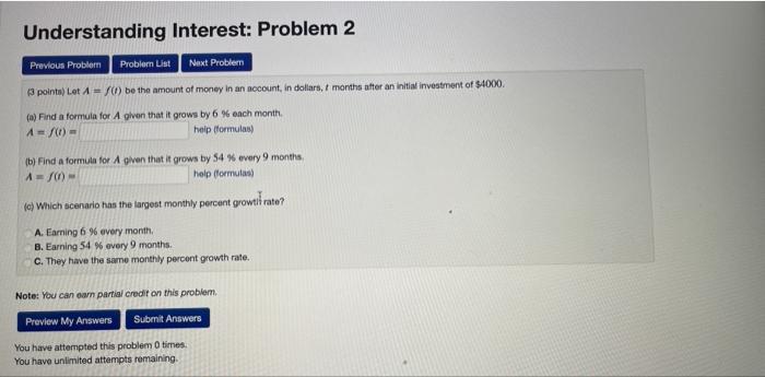 Solved Problem List Next Probler Understanding Interest: | Chegg.com
