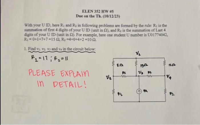 Solved ELEN 352 HW #5 Due on the Th. (10/12/23) With your U | Chegg.com