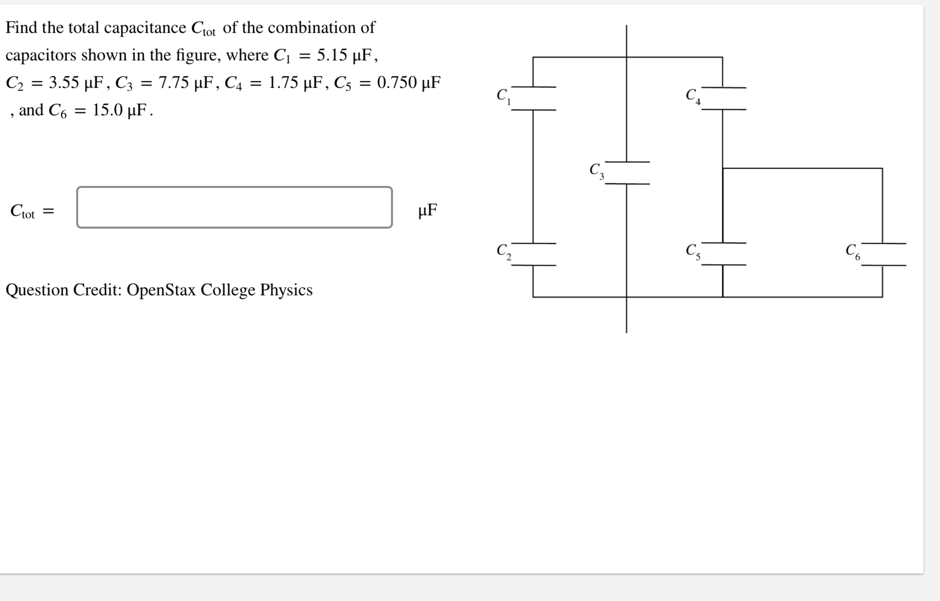 Solved Find the total capacitance Ctot ﻿of the combination | Chegg.com