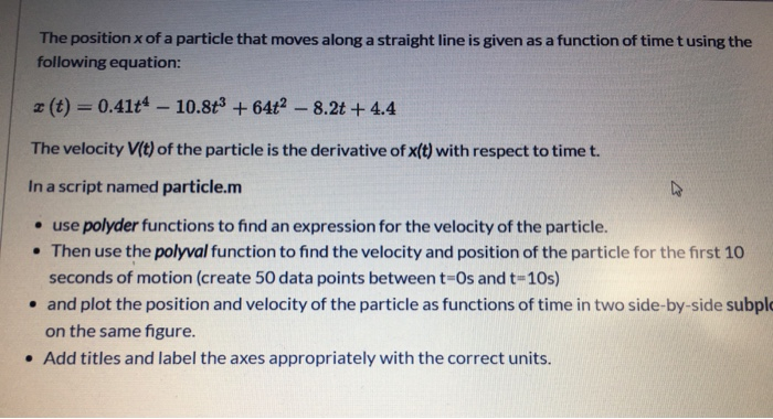 Solved The position x of a particle that moves along a | Chegg.com