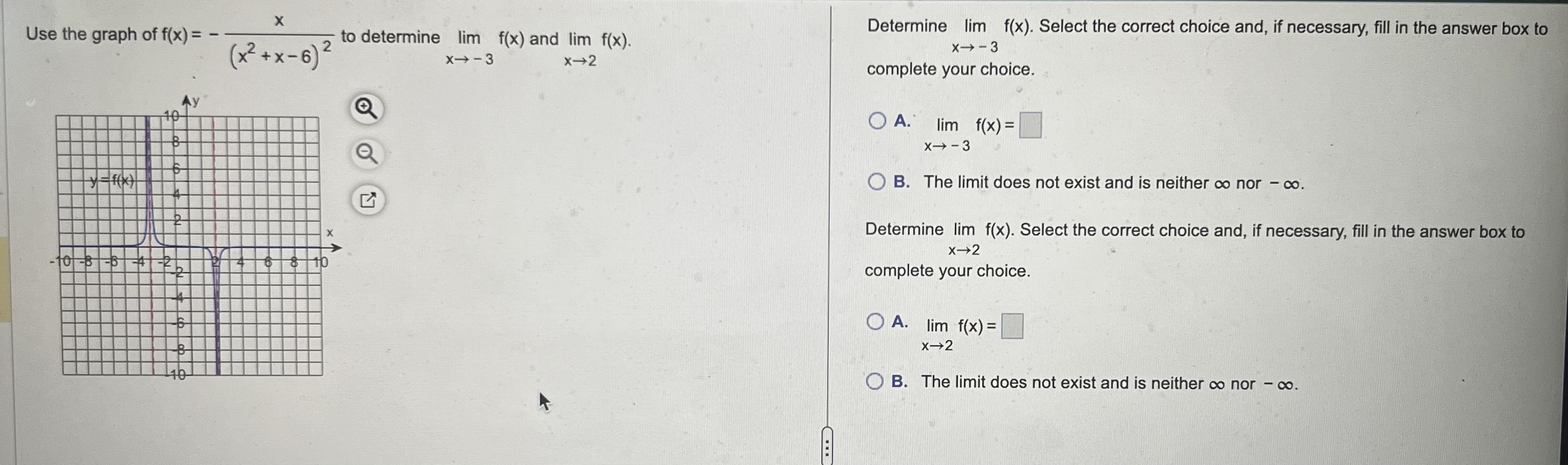 Solved Use the graph of f(x)=-x(x2+x-6)2 ﻿to determine | Chegg.com