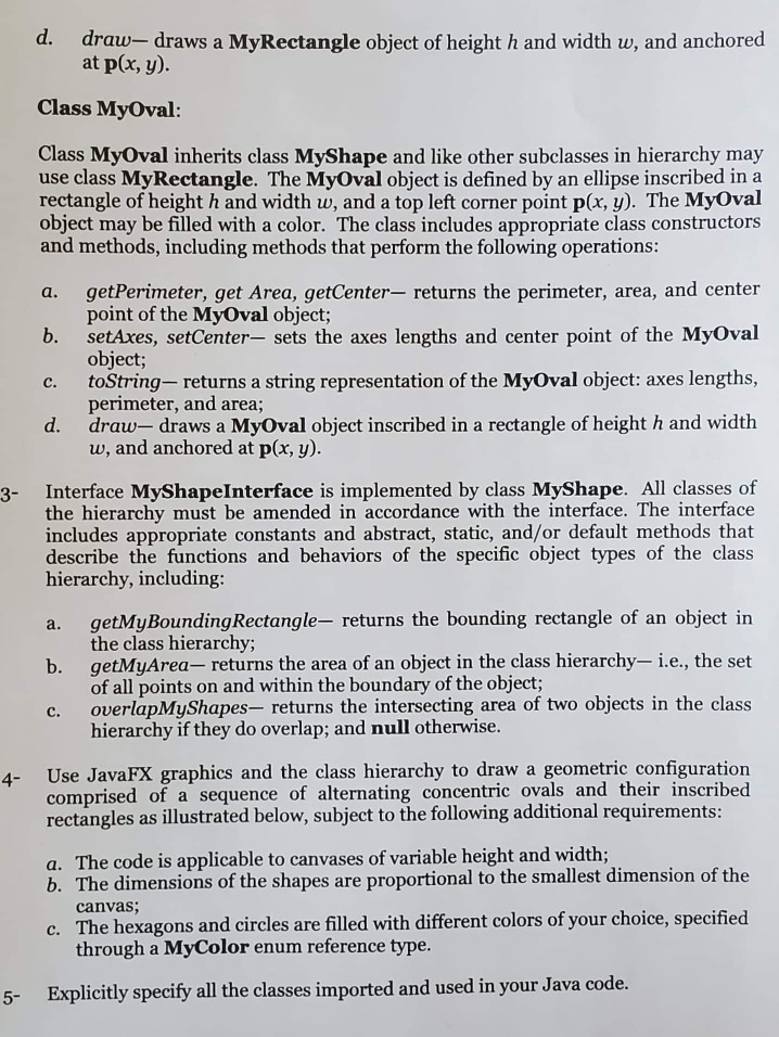 MyLine is a MyShape; MyRectangle is_a MyShape MyOval | Chegg.com