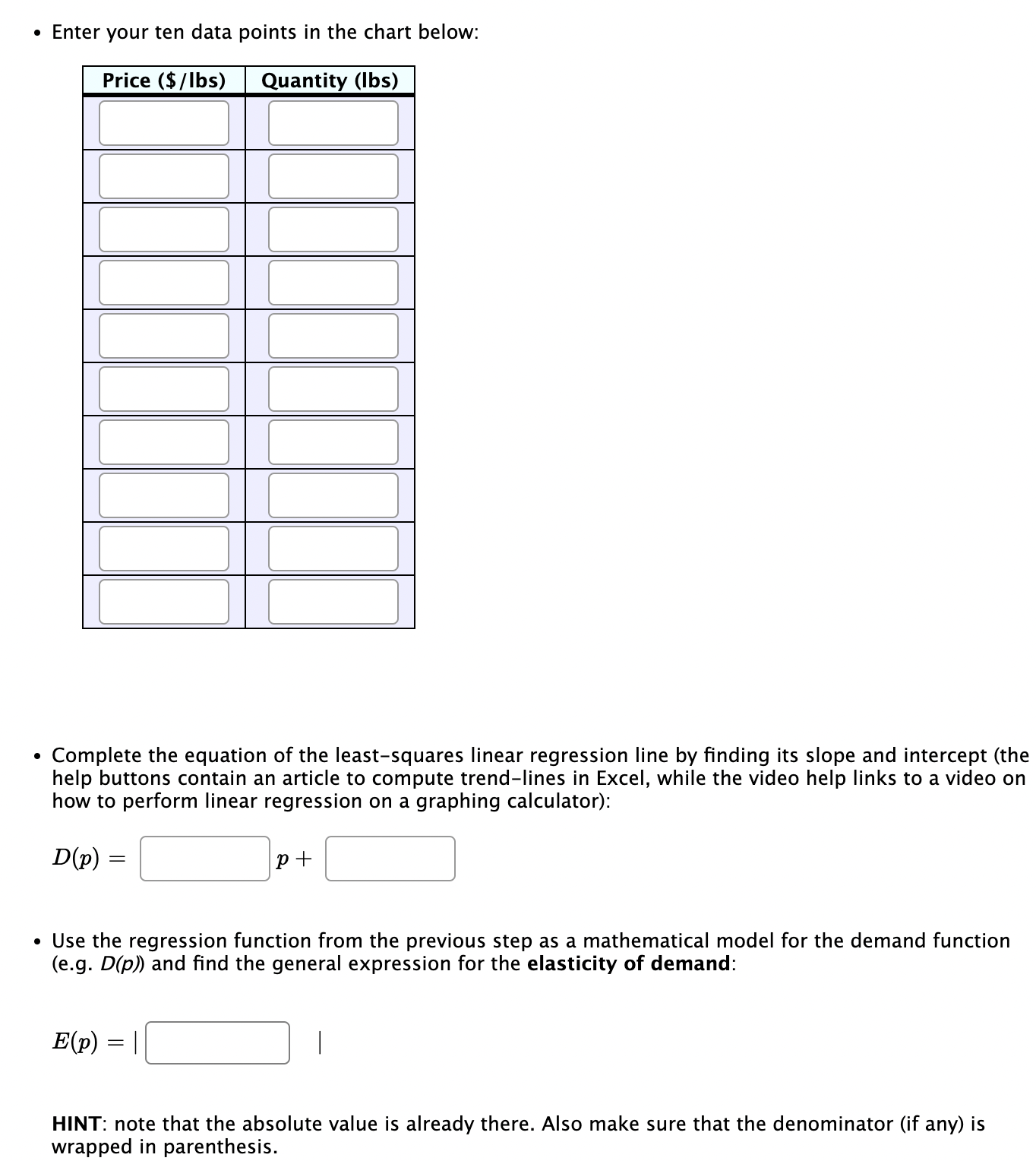 Solved Complete the equation of the least-squares linear | Chegg.com