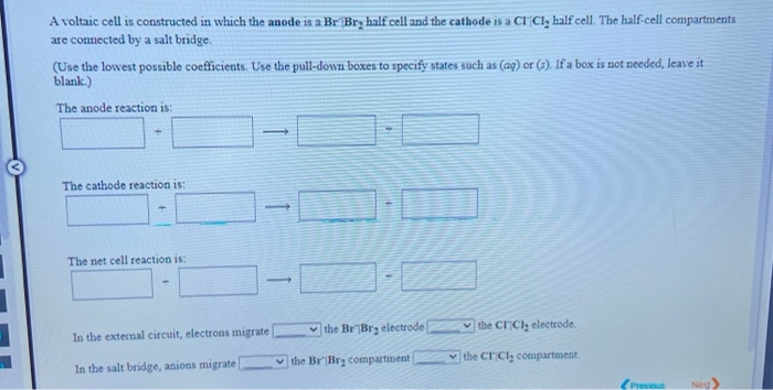 Solved A voltaic cell is constructed in which the anode is a | Chegg.com