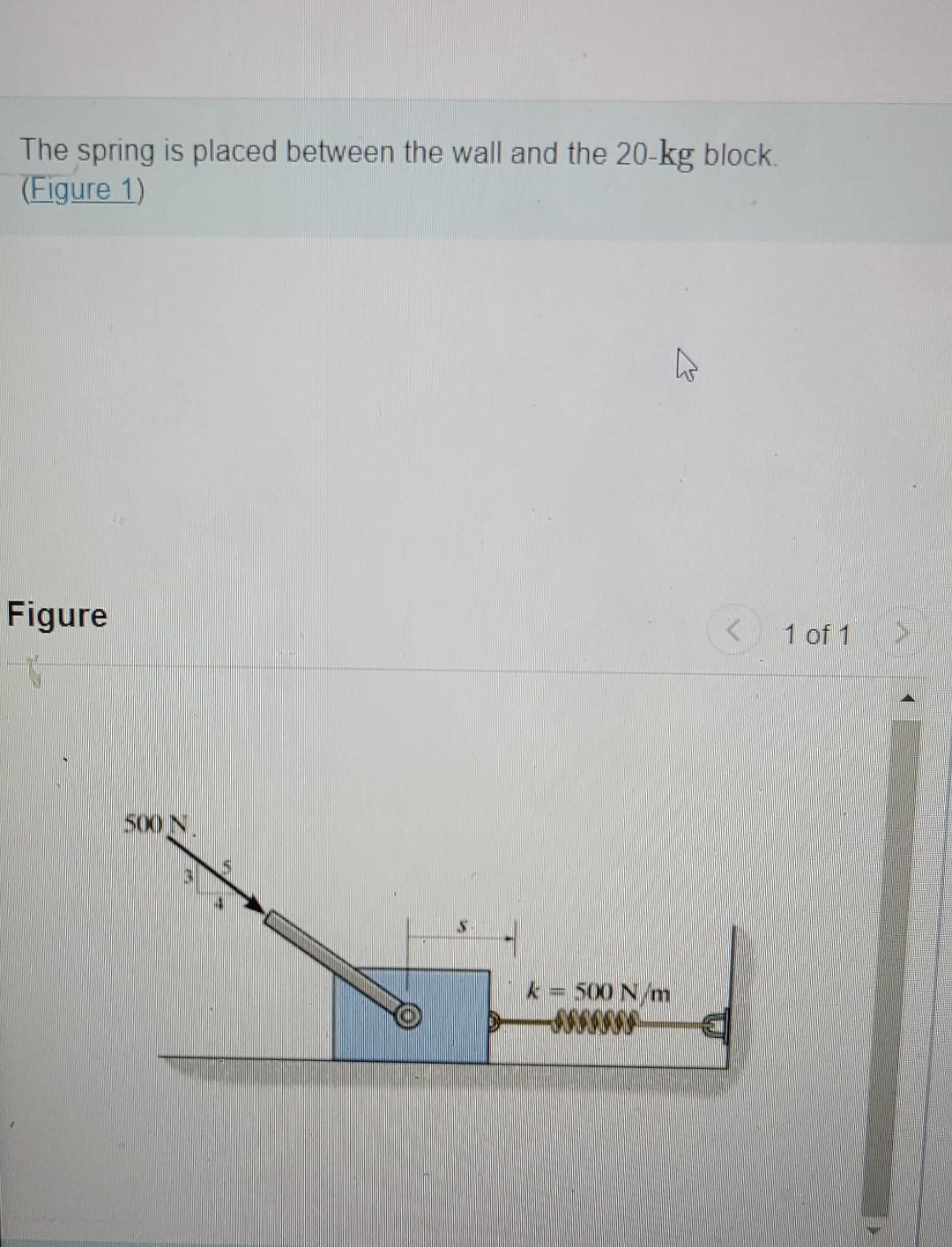 Solved The spring is placed between the wall and the 20 - kg | Chegg.com