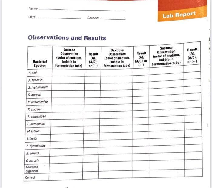 Solved Observations and Results | Chegg.com