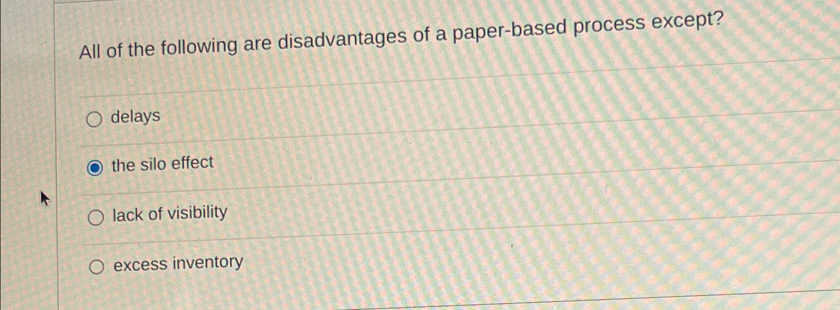 Solved All of the following are disadvantages of a | Chegg.com