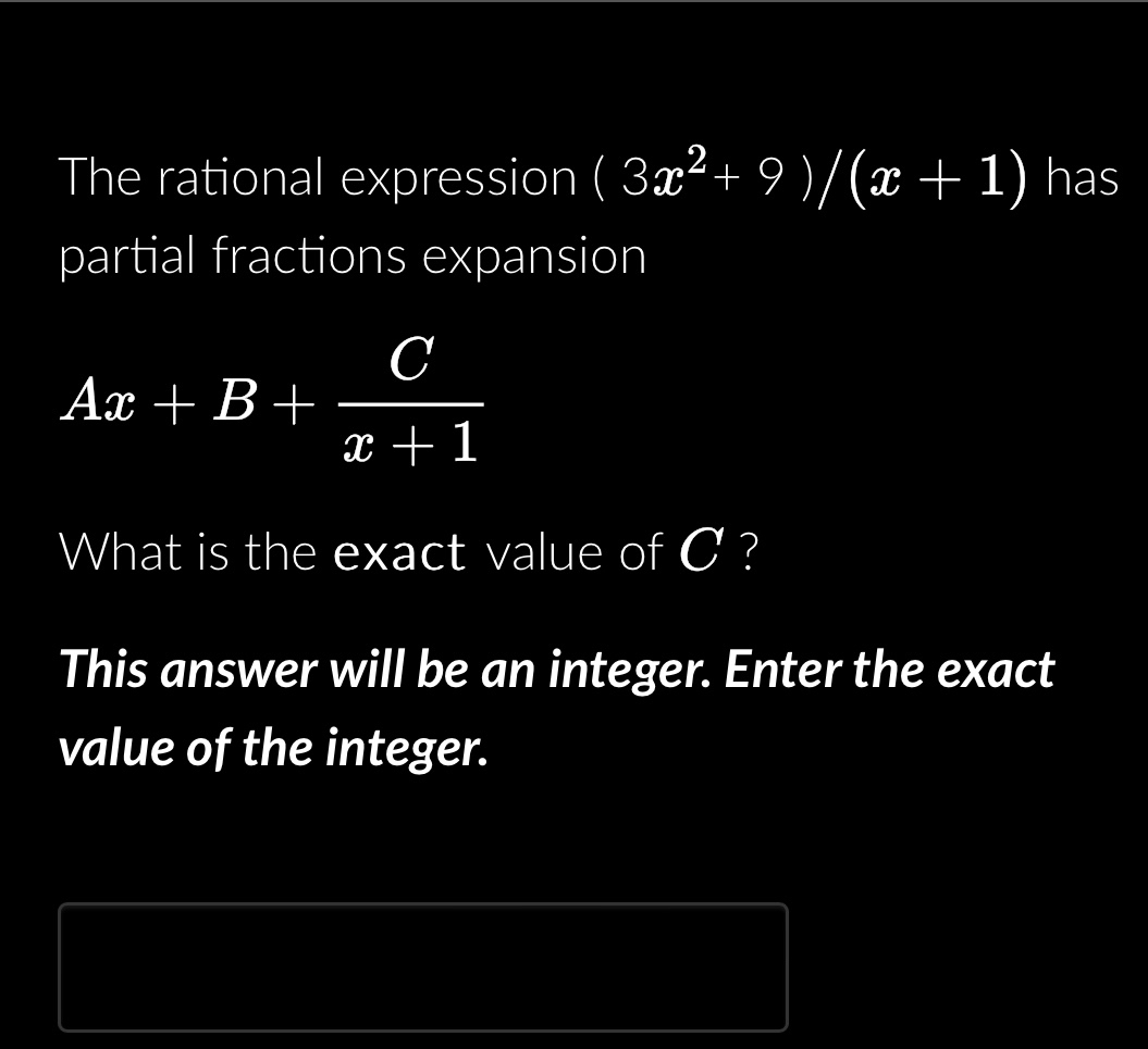 Solved The rational expression 3x2+9x+1 ﻿has partial | Chegg.com