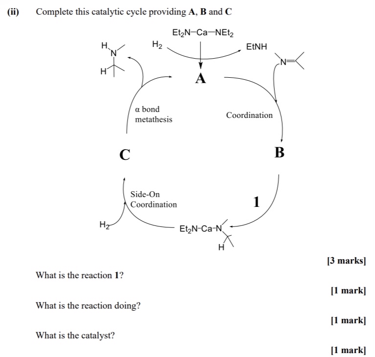Solved (ii) ﻿Complete this catalytic cycle providing A,B | Chegg.com
