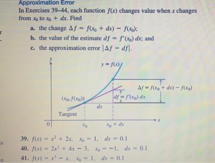 Solved Approximation Error In Exercises 39 44 Each Function 0657