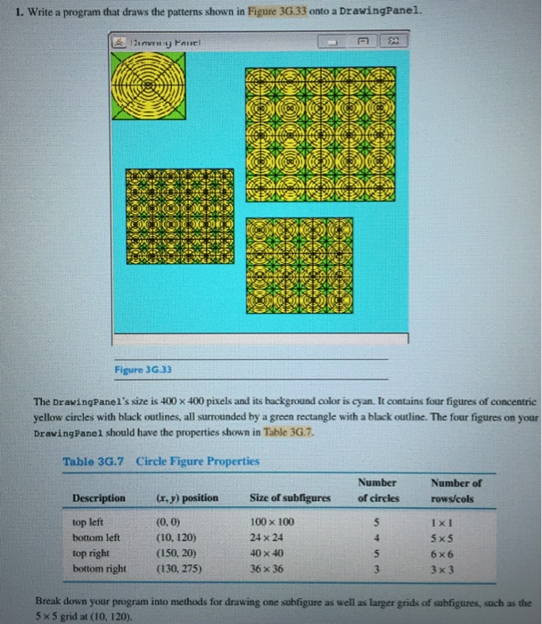 Solved 1. Write a program that draws the patterns shown in | Chegg.com
