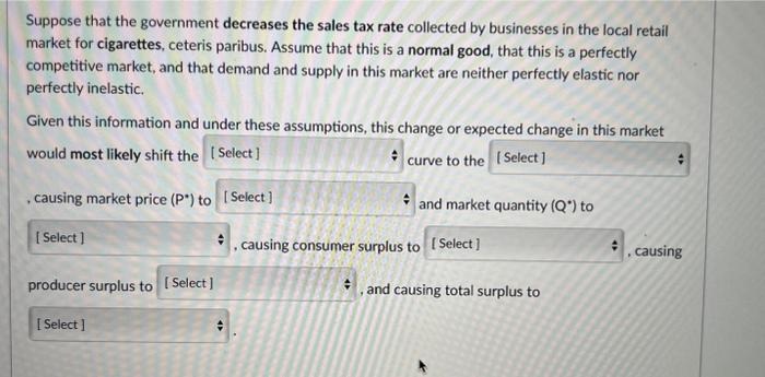 Suppose that there is a decrease or an expected | Chegg.com