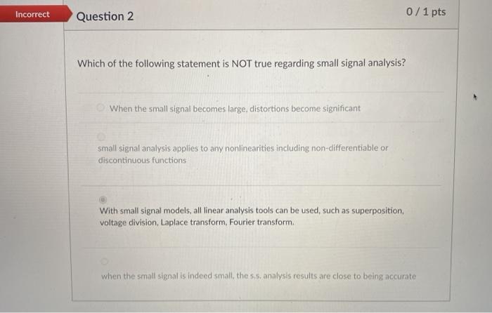 Solved correct Question 1 0 / 1 pts In the MOS common source | Chegg.com