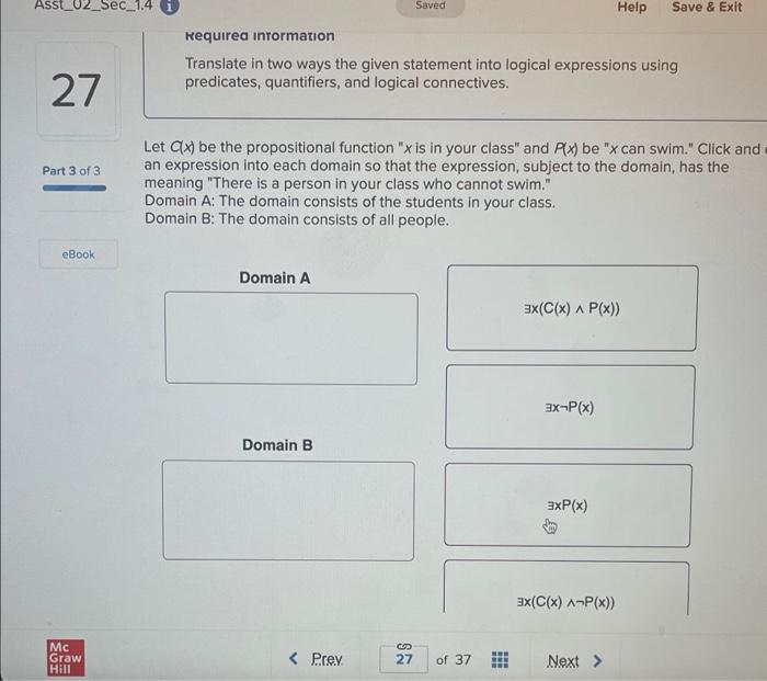 Solved 24 Required information Suppose that the domain of | Chegg.com