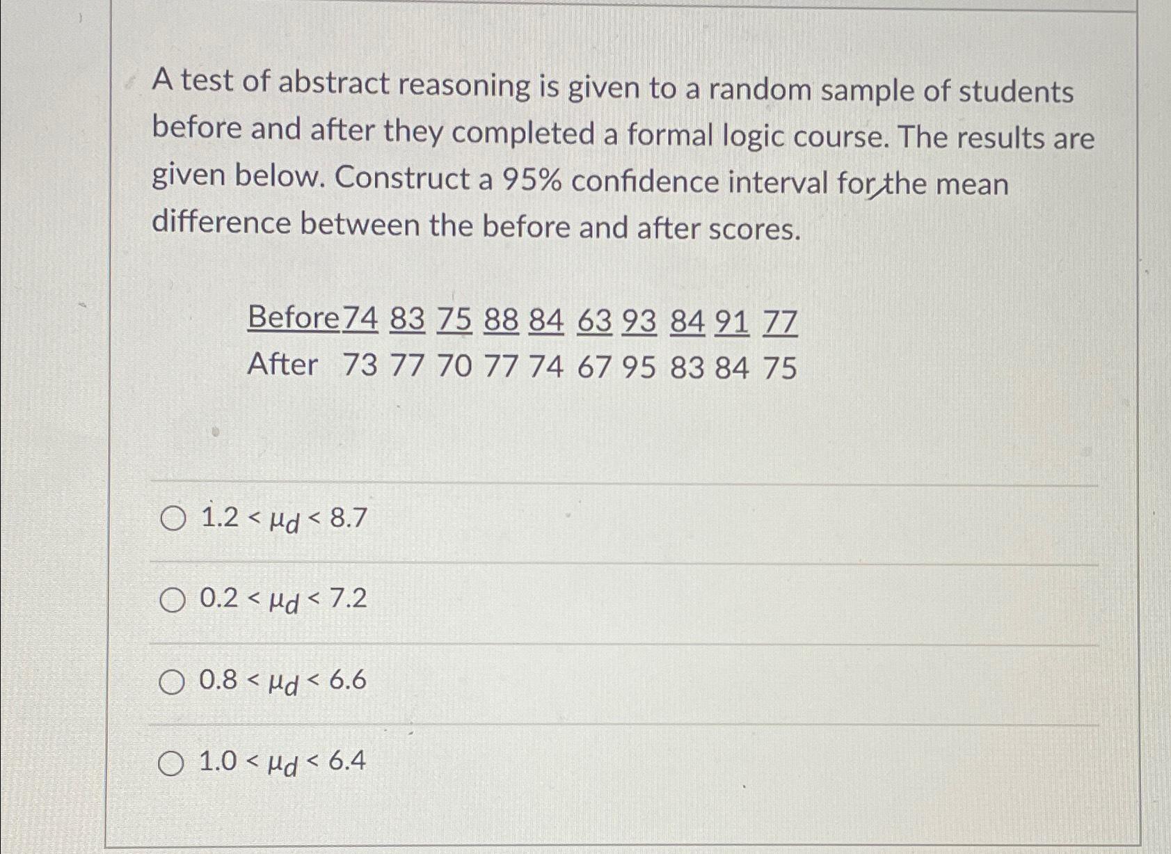 Solved A Test Of Abstract Reasoning Is Given To A Random