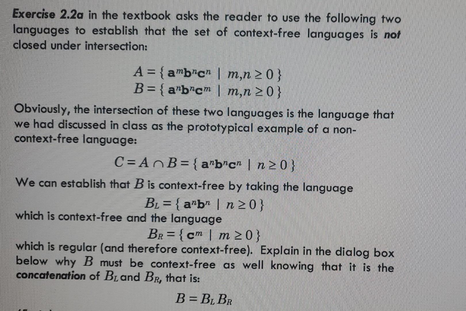 Solved Exercise 2.2a in the textbook asks the reader to use | Chegg.com