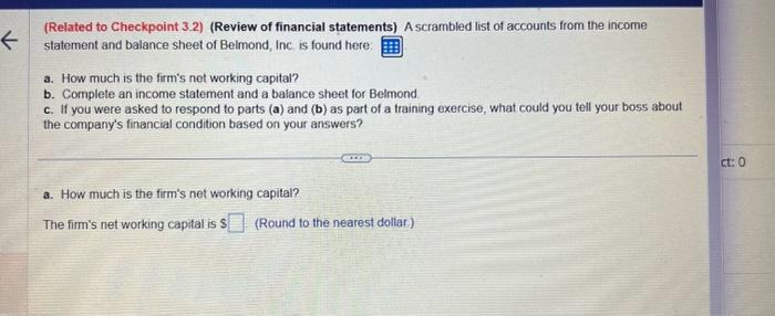 Solved (Related to Checkpoint 3.2) (Review of financial | Chegg.com