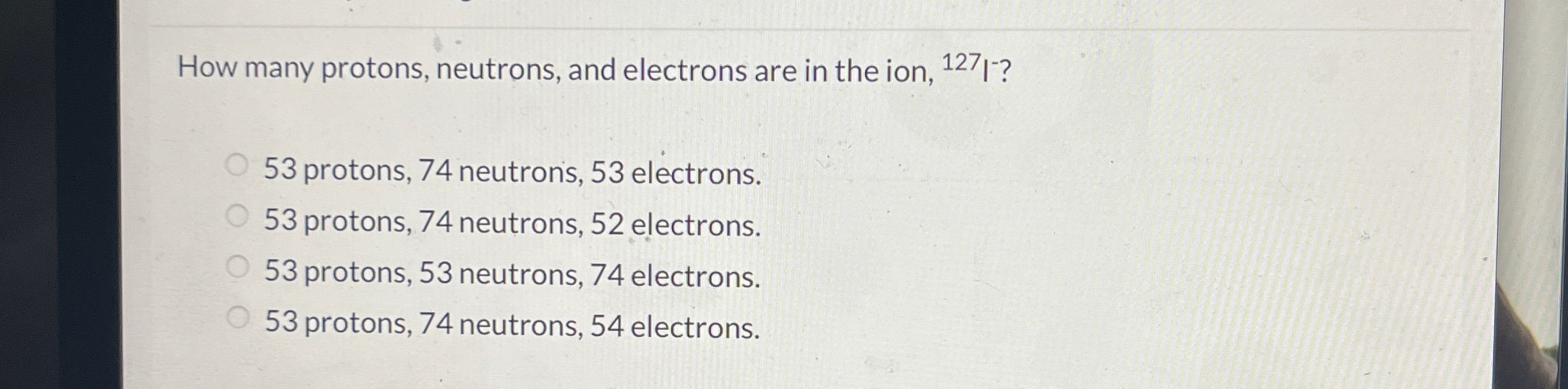Solved How many protons, neutrons, and electrons are in the | Chegg.com