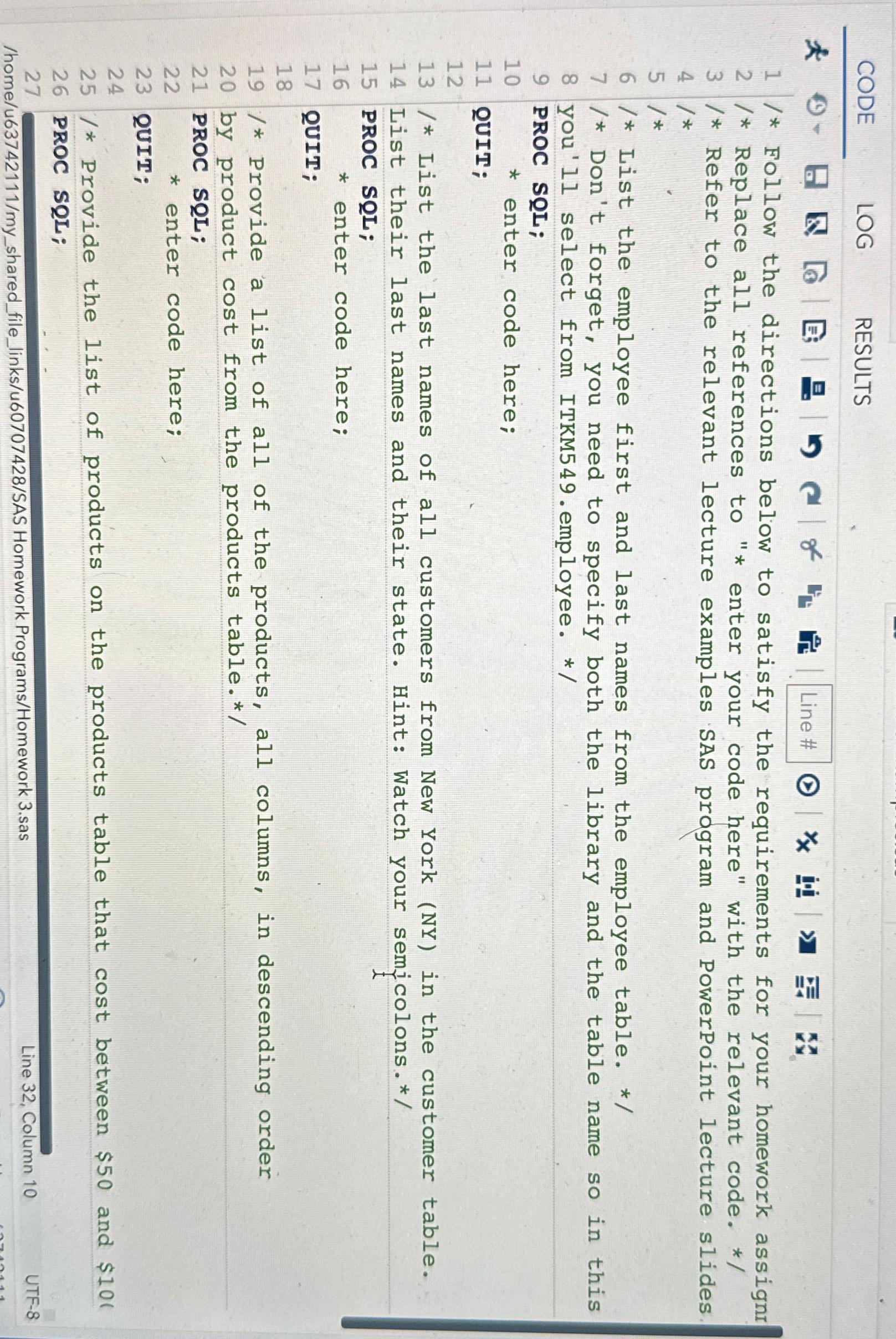 Solved /* ﻿Follow the directions below to satisfy the | Chegg.com