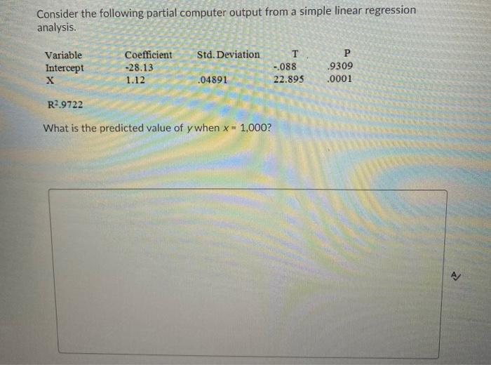 Solved Consider the following partial computer output from a | Chegg.com