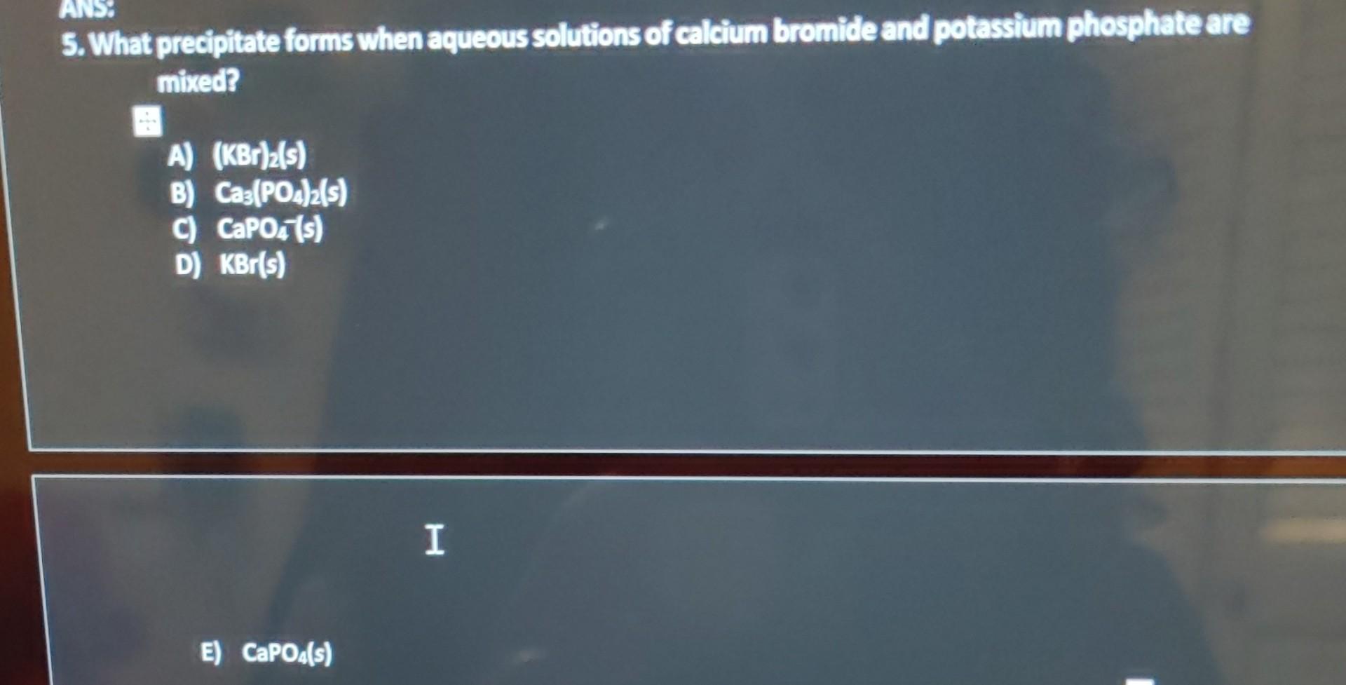 Solved 5. What precipitate forms when aqueous solutions of | Chegg.com