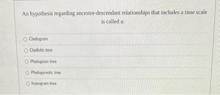 An hypothesis regarding ancestor-descendant | Chegg.com