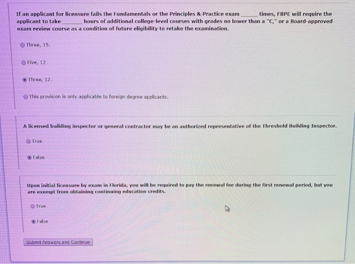 If an applicant for licensure fails the Fundamentals | Chegg.com
