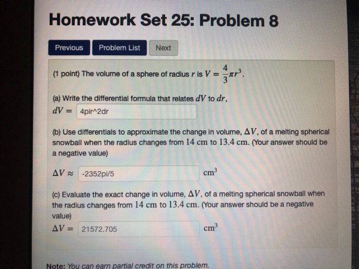 Solved Homework Set 25: Problem 8 Problem List Previous Next | Chegg.com