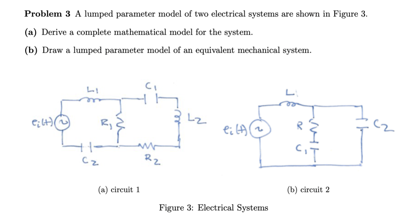 Solved Problem 3 ﻿A lumped parameter model of two electrical | Chegg.com