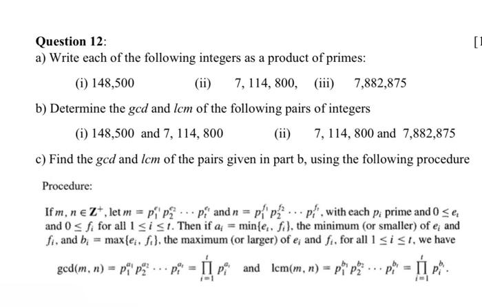 Solved Question 12: a) Write each of the following integers | Chegg.com