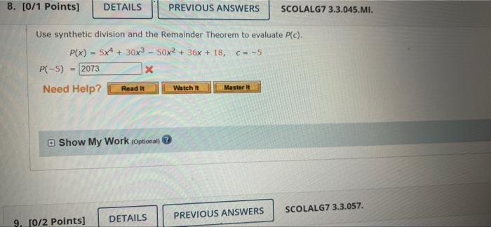 Solved 8. (0/1 Points] DETAILS PREVIOUS ANSWERS SCOLALG7 | Chegg.com
