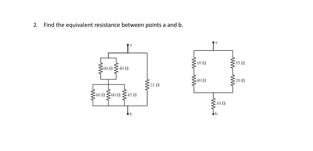 Solved Find the equivalent resistance between points a and | Chegg.com