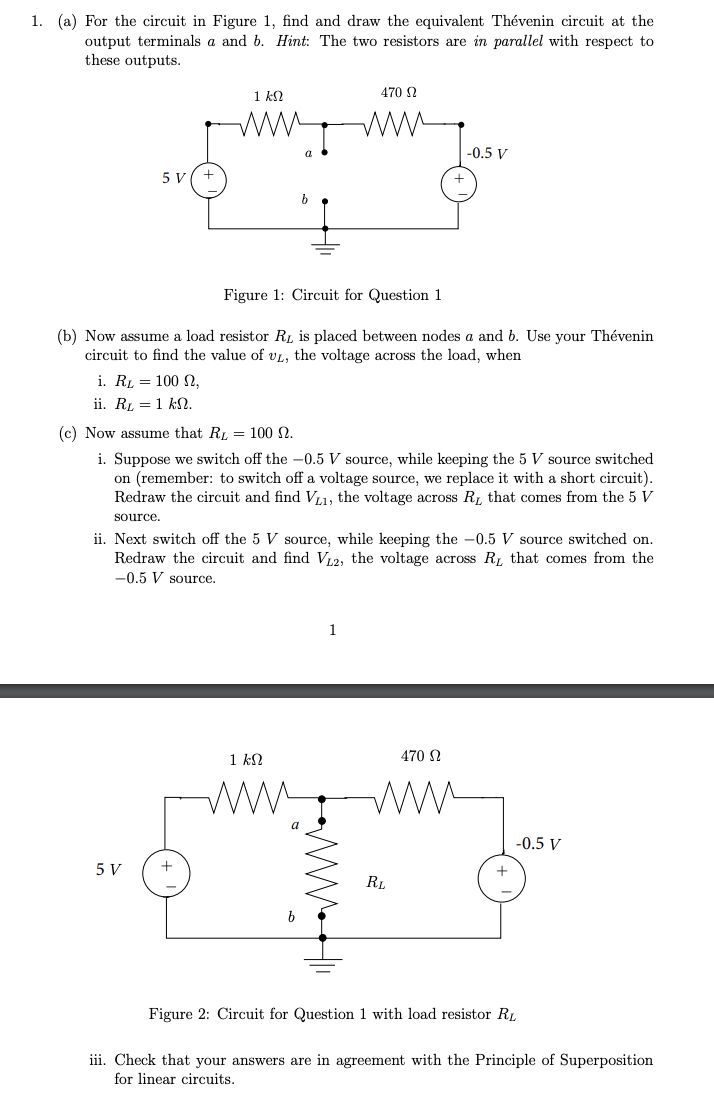 Solved (a) ﻿For the circuit in Figure 1, ﻿find and draw the | Chegg.com