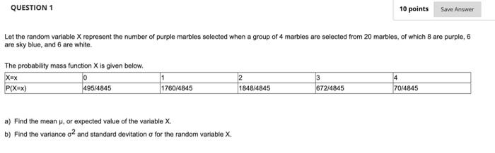Solved Let the random variable X represent the number of | Chegg.com