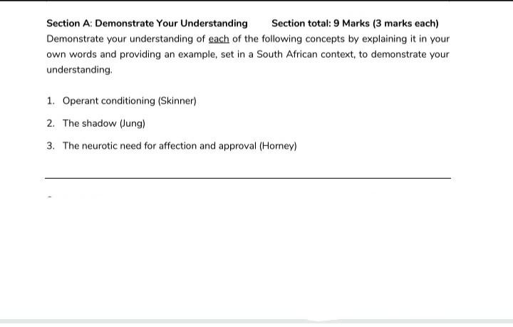 Solved Section A: Demonstrate Your Understanding Section | Chegg.com