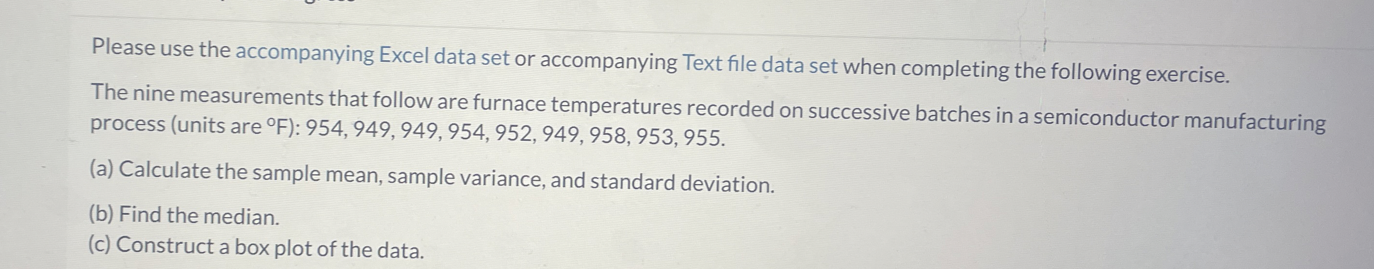 Solved Please use the accompanying Excel data set or | Chegg.com